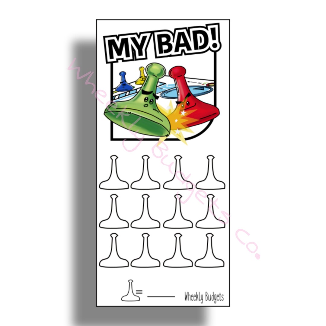 My Bad Sorry Savings Challenge - Etsy