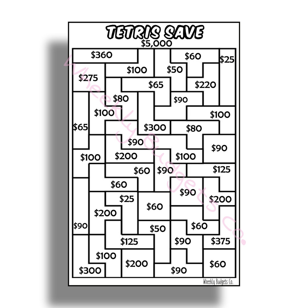 Tetris Board Game Savings Challenge - Etsy