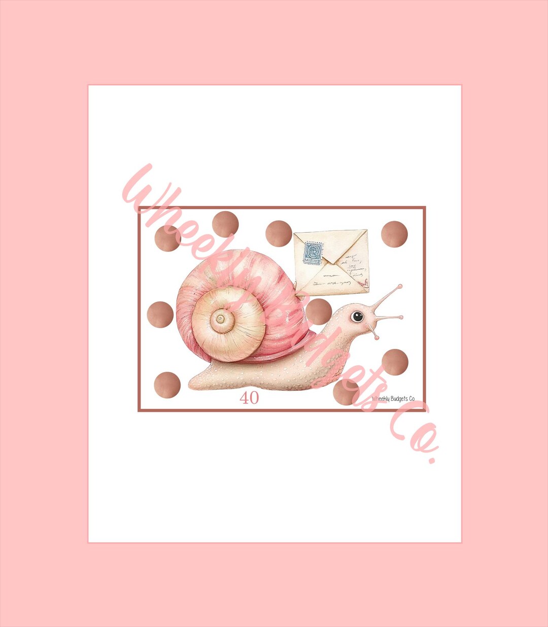 Snail Mail Scratch off Savings Challenge - Etsy