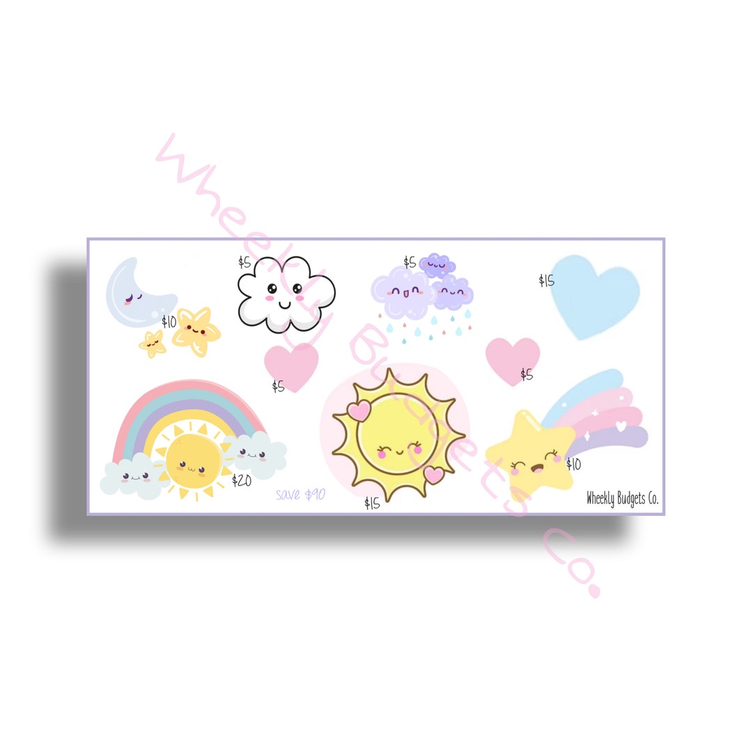 Kawaii Weather Savings Challenge - Etsy