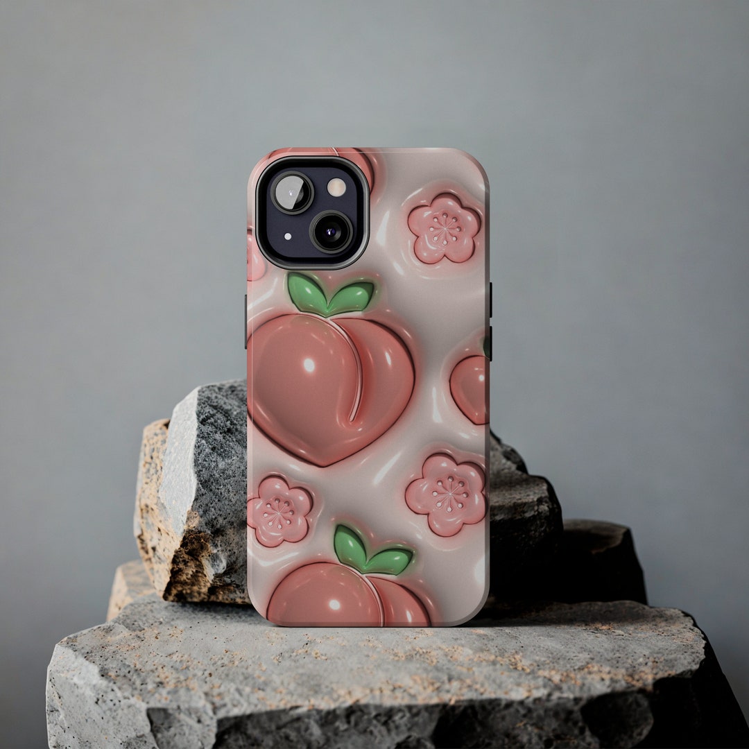 3D Optical Illusion Print Peach iPhone Case iPhone 15 Case Unique Gifts ...