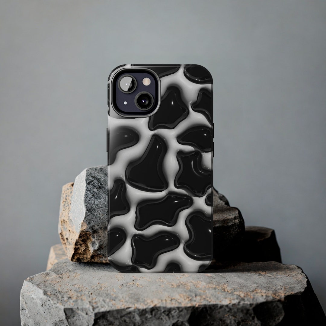 3D Optical Illusion Print Cow iPhone Case iPhone 15 Case Unique Gifts ...