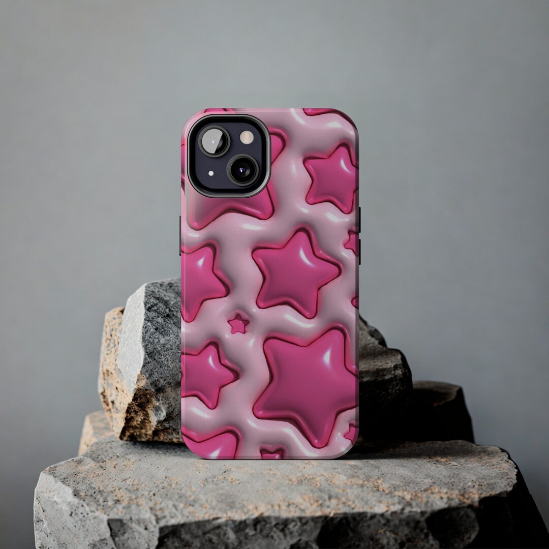 3D Optical Illusion Print Pink Star iPhone Case iPhone 15 Case Unique ...