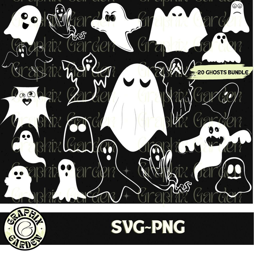 Ghost Bundle SVG Png Ghost Svg Png Halloween Svg Funny Halloween Svg ...