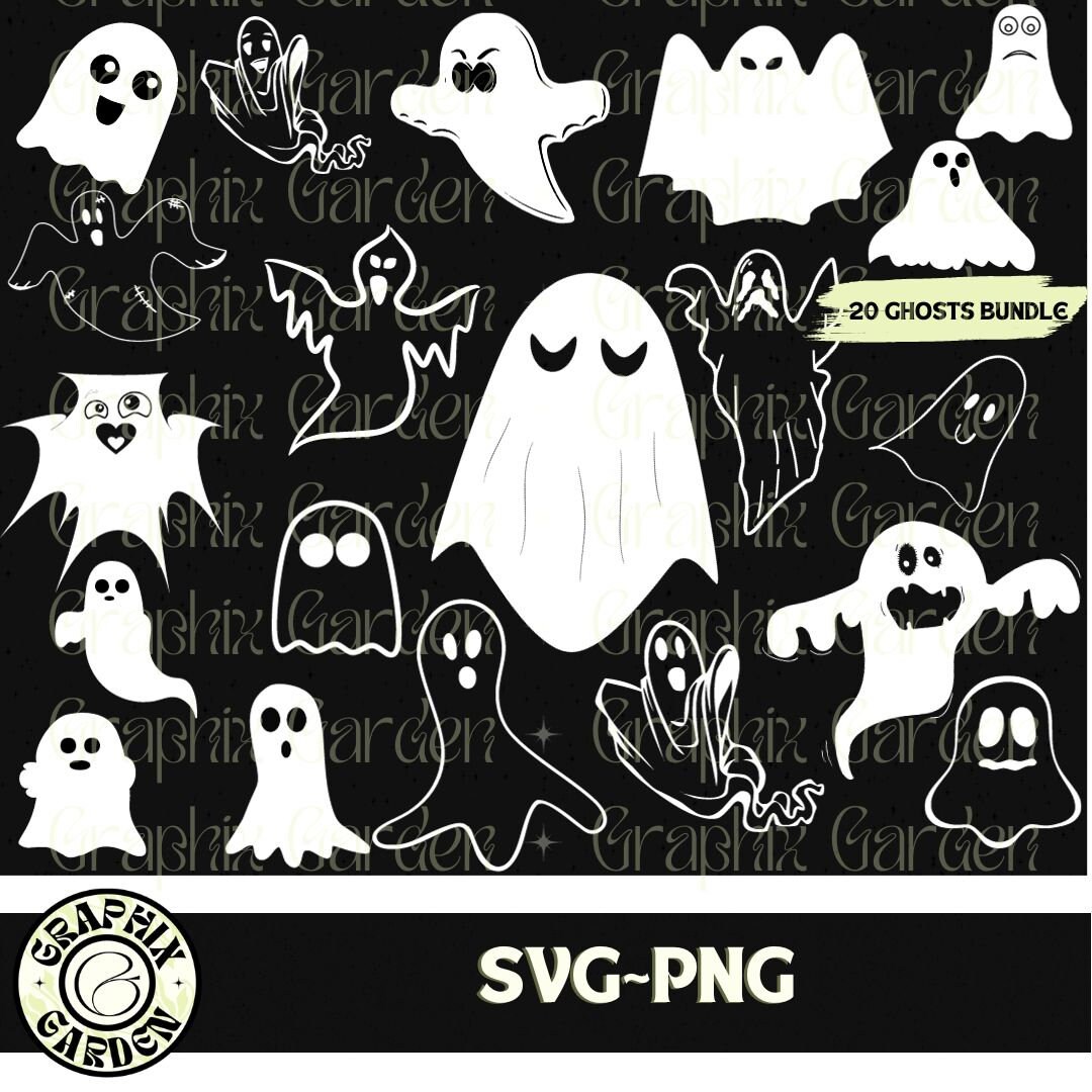 Ghost Bundle SVG Png Ghost Svg Png Halloween Svg Funny Halloween Svg ...