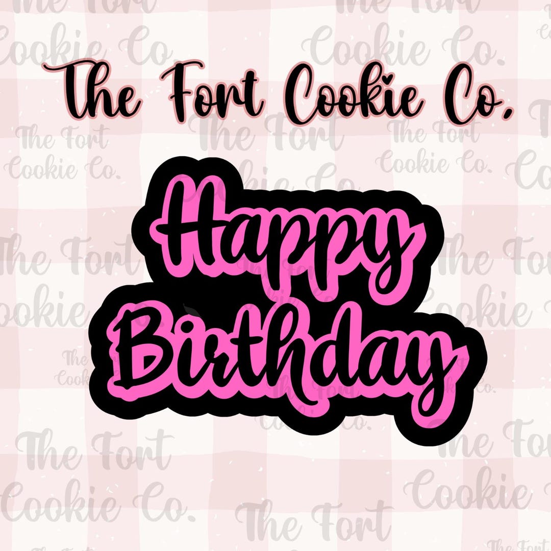 Happy Birthday Plaque Cookie Cutter-birthday Plaque-custom Cookie Shape ...