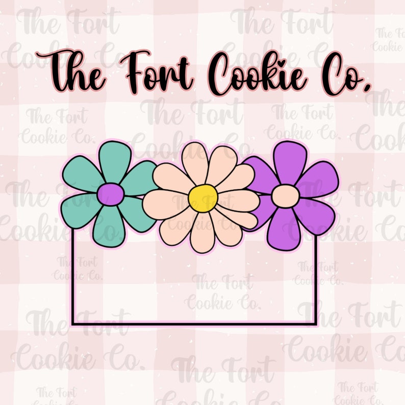Flower Groovy Plaque Cookie Cutter, Plaque Cookie Cutter - Etsy