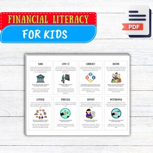 Financial Literacy Flashcards for Kids Set of 24 Educational Cards - Etsy