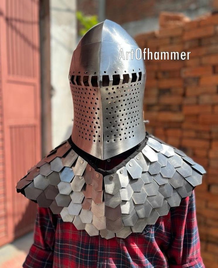 Medieval Chainmail Helmet Battle Ready Helmet Bascinet - Etsy