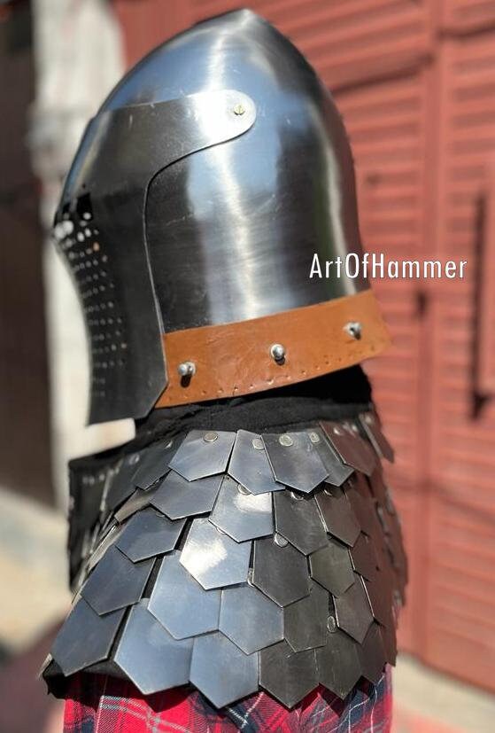 Medieval Chainmail Helmet Battle Ready Helmet Bascinet - Etsy
