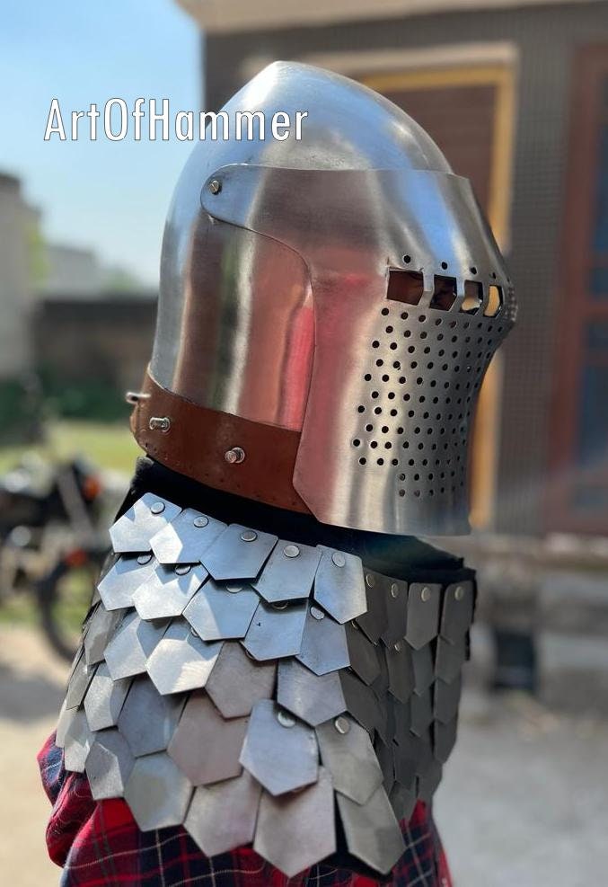 Medieval Chainmail Helmet Battle Ready Helmet Bascinet - Etsy