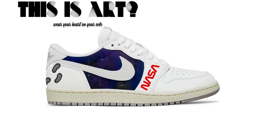 NASA Theme Custom Air Jordan 1 Low - Etsy