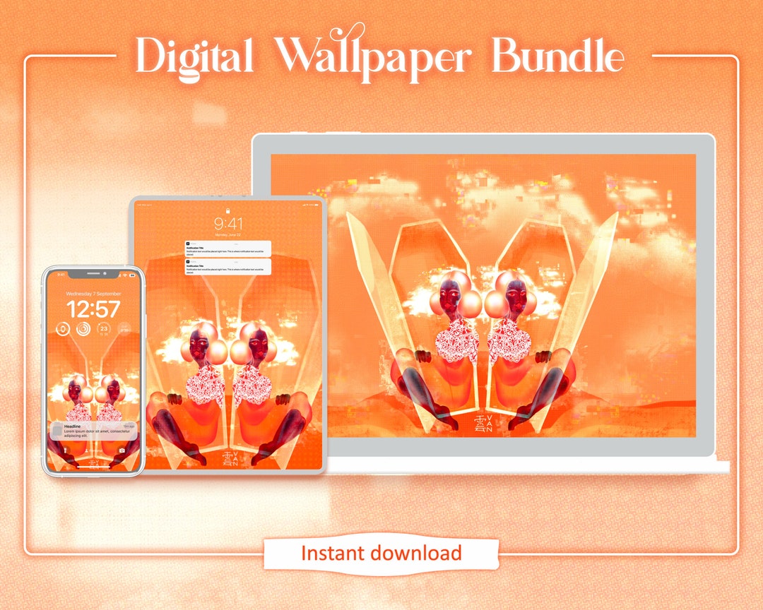 Folk Art Digital Wallpaper Mobile Desktop Tablet Screensaver - Etsy