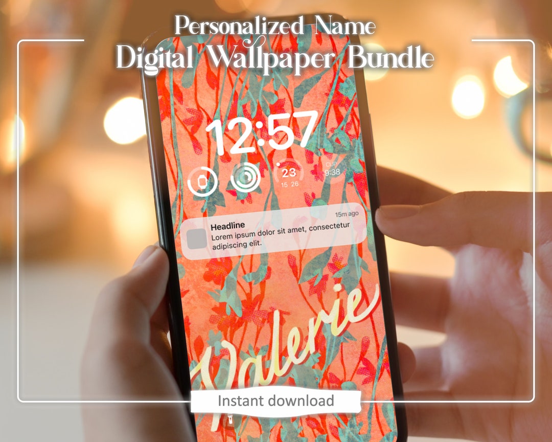 Personalized Floral Phone Screensavers Digital Downloadable Typography ...