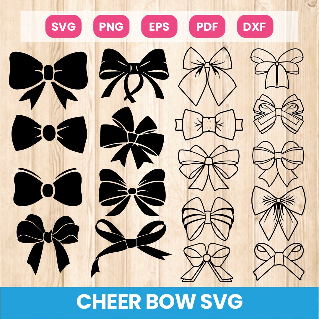 Bow Svg Bunde, Cheer Bow Svg, Ribbon Bow Svg, Bow Tie Svg, Bow Outline ...