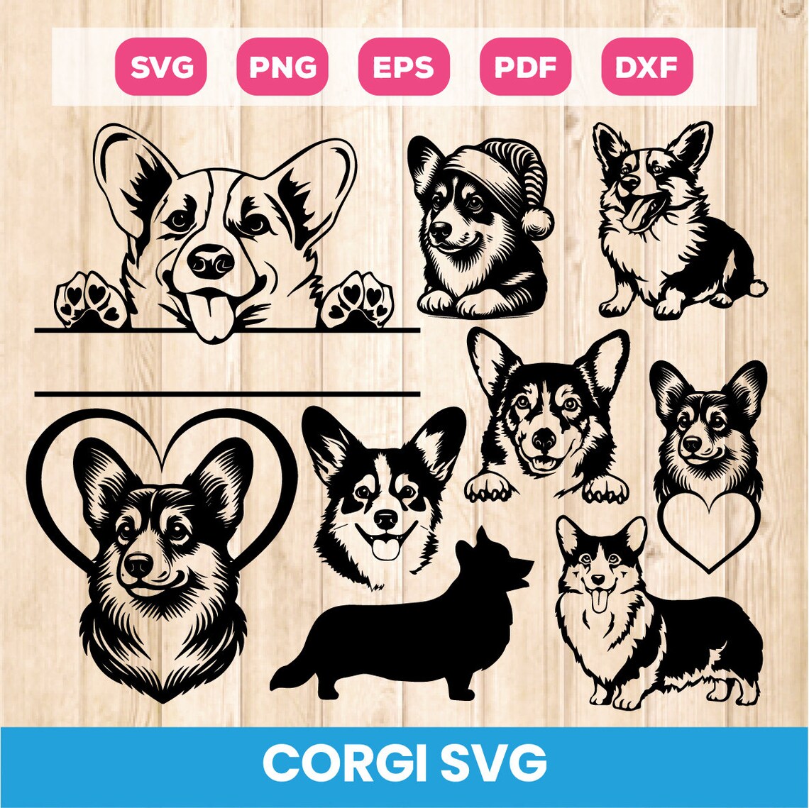 Corgi Svg, Corgi Svg Bundle, Cute Corgi Svg, Dog Svg, Dog Lover Svg ...