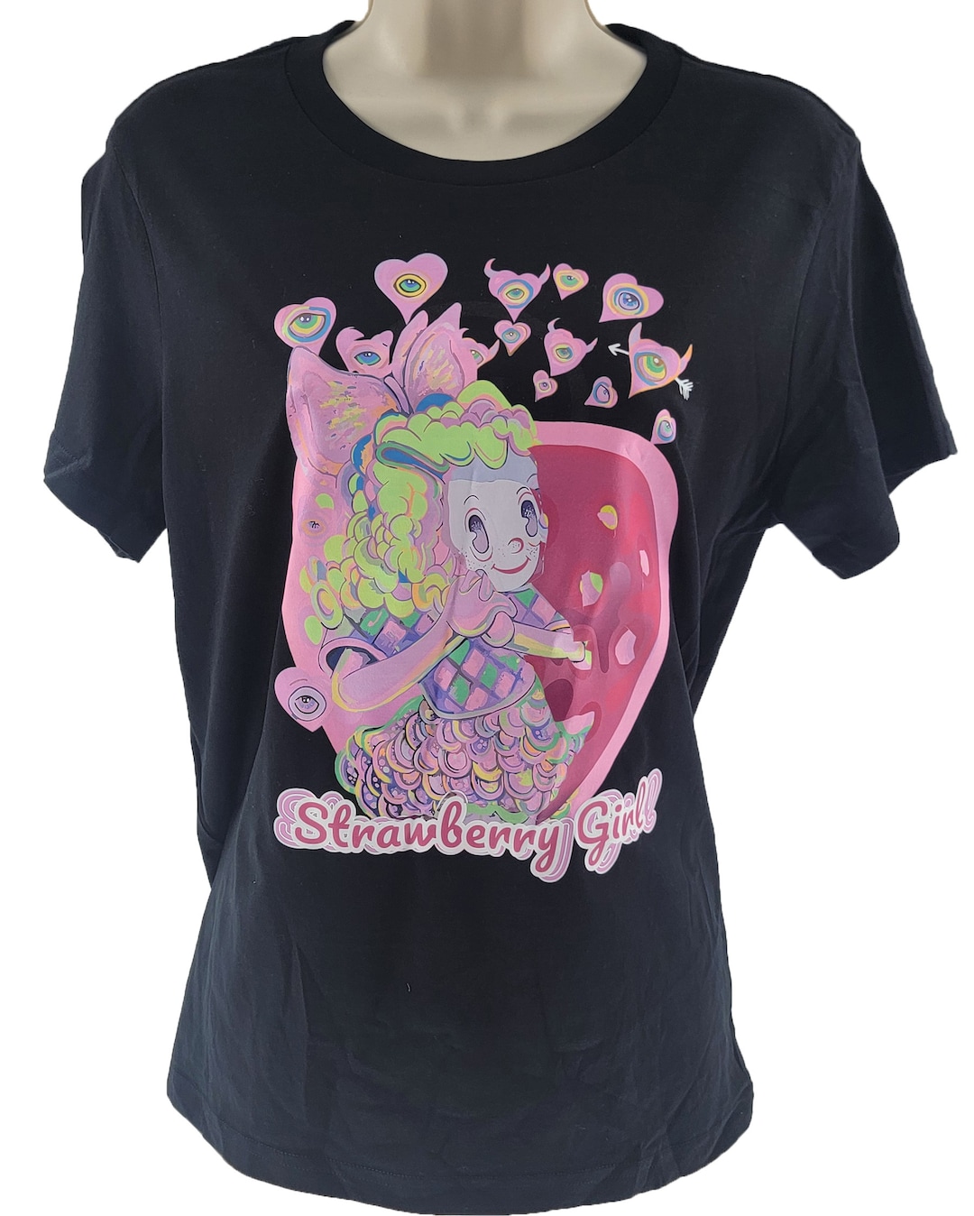 Strawberry Girl UV Reflective Rave Art T-shirt EDM T-shirt Backlight ...