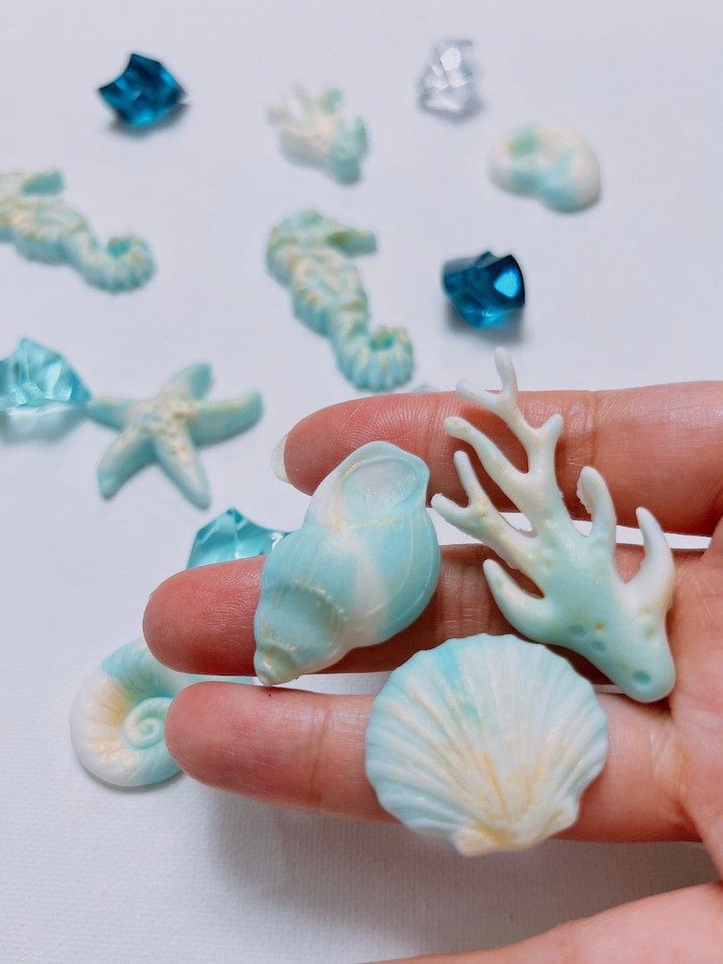 Seahorse and Starfish Cupcake Toppers Sea Shells Cake Decoration Sea ...