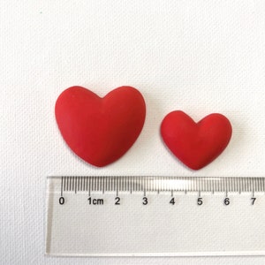 Red Heart Cupcake Toppers Fondant Cake Decoration | Edible Heart Cake ...