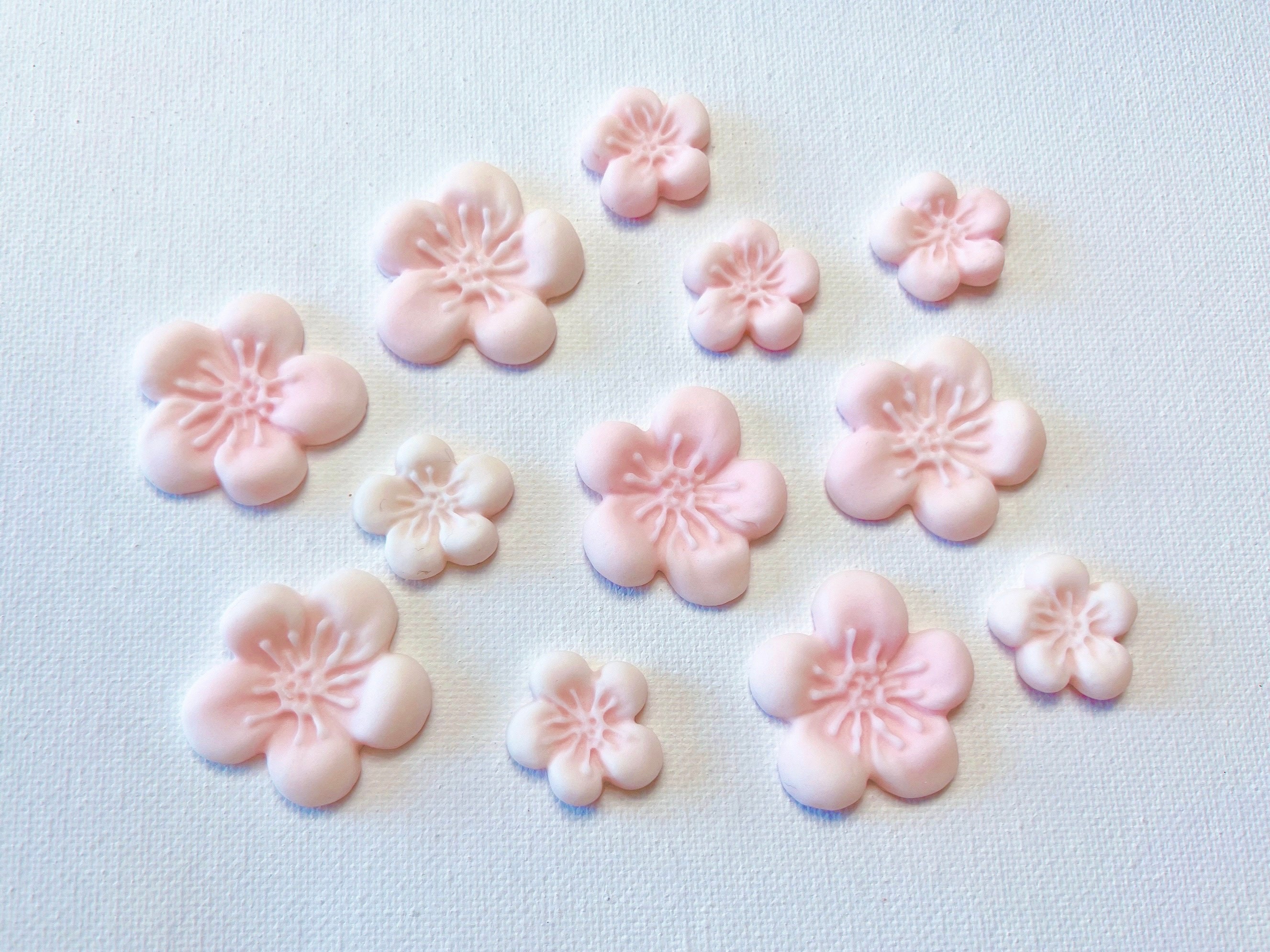 Sakura Cake Toppers Fondant Cake Design | Pink Flower Cupcake Toppers ...