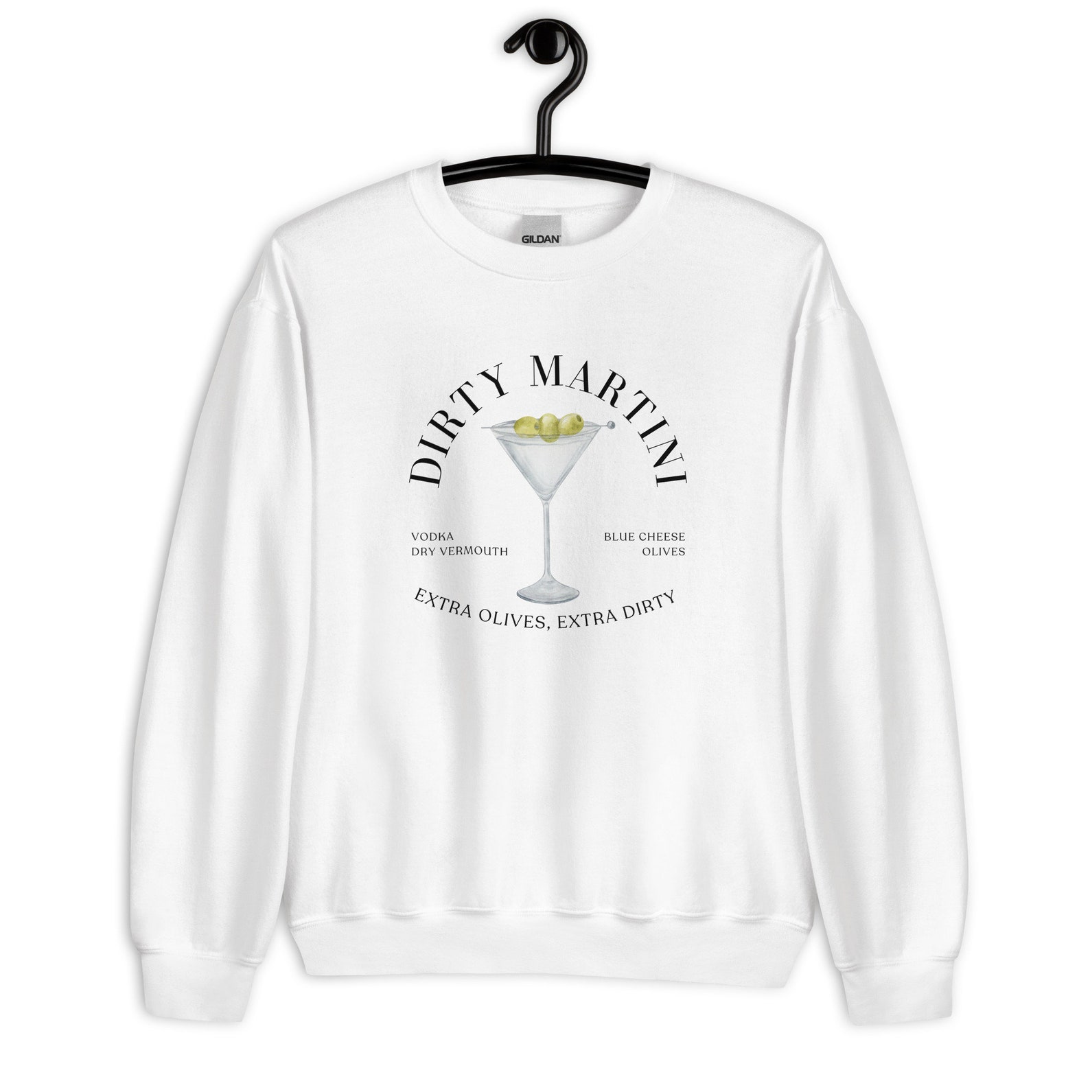 Dirty Martini Lovers Sweatshirt, Olive Martini Graphic Sweatshirt ...