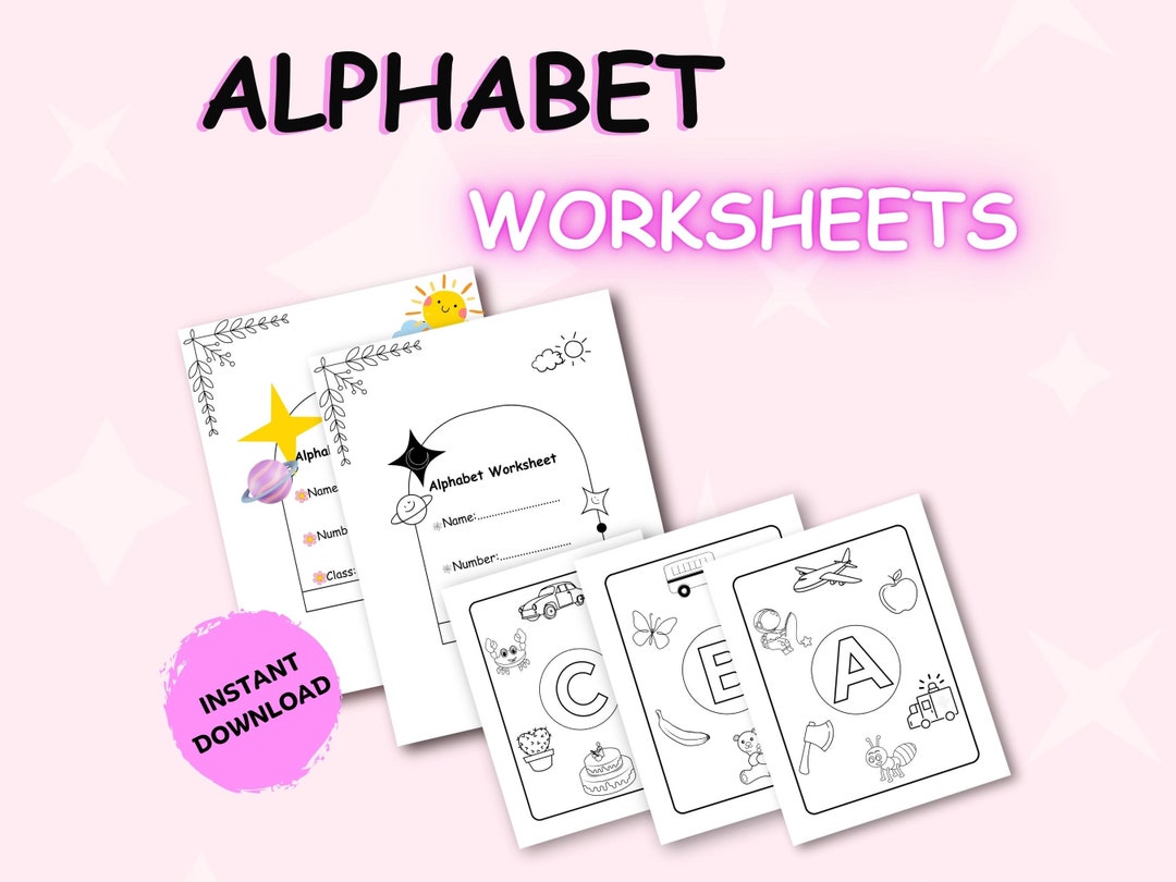 Hoja de trabajo del alfabeto Hojas de trabajo del alfabeto - Etsy España