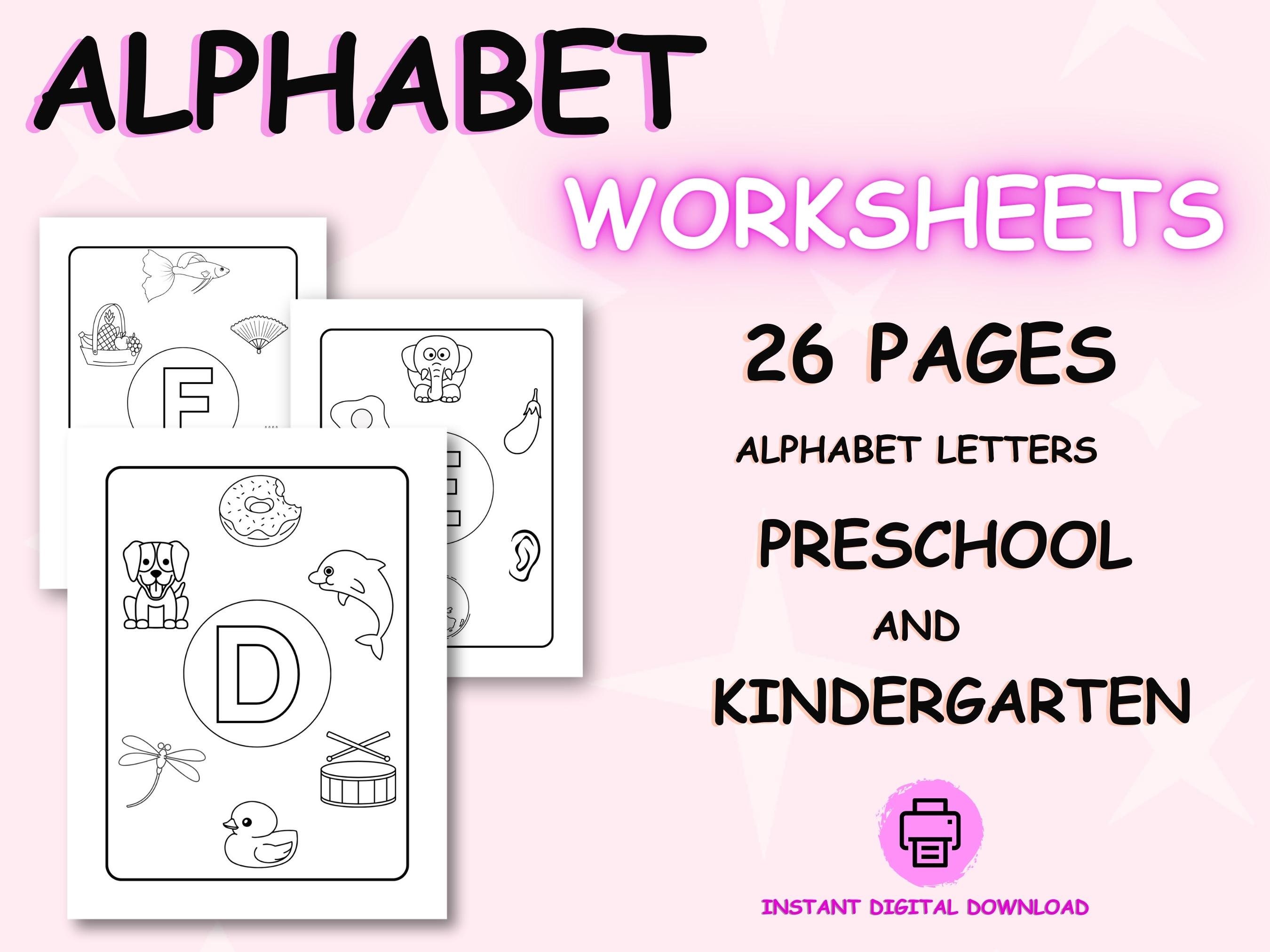 Alphabet Worksheet Preschool Alphabet Worksheets - Etsy