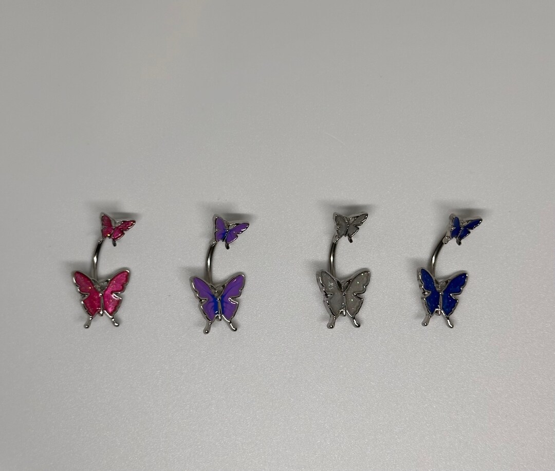 Butterfly Belly Button Ring/navel Jewelry/belly Jewelry/belly Piercing ...