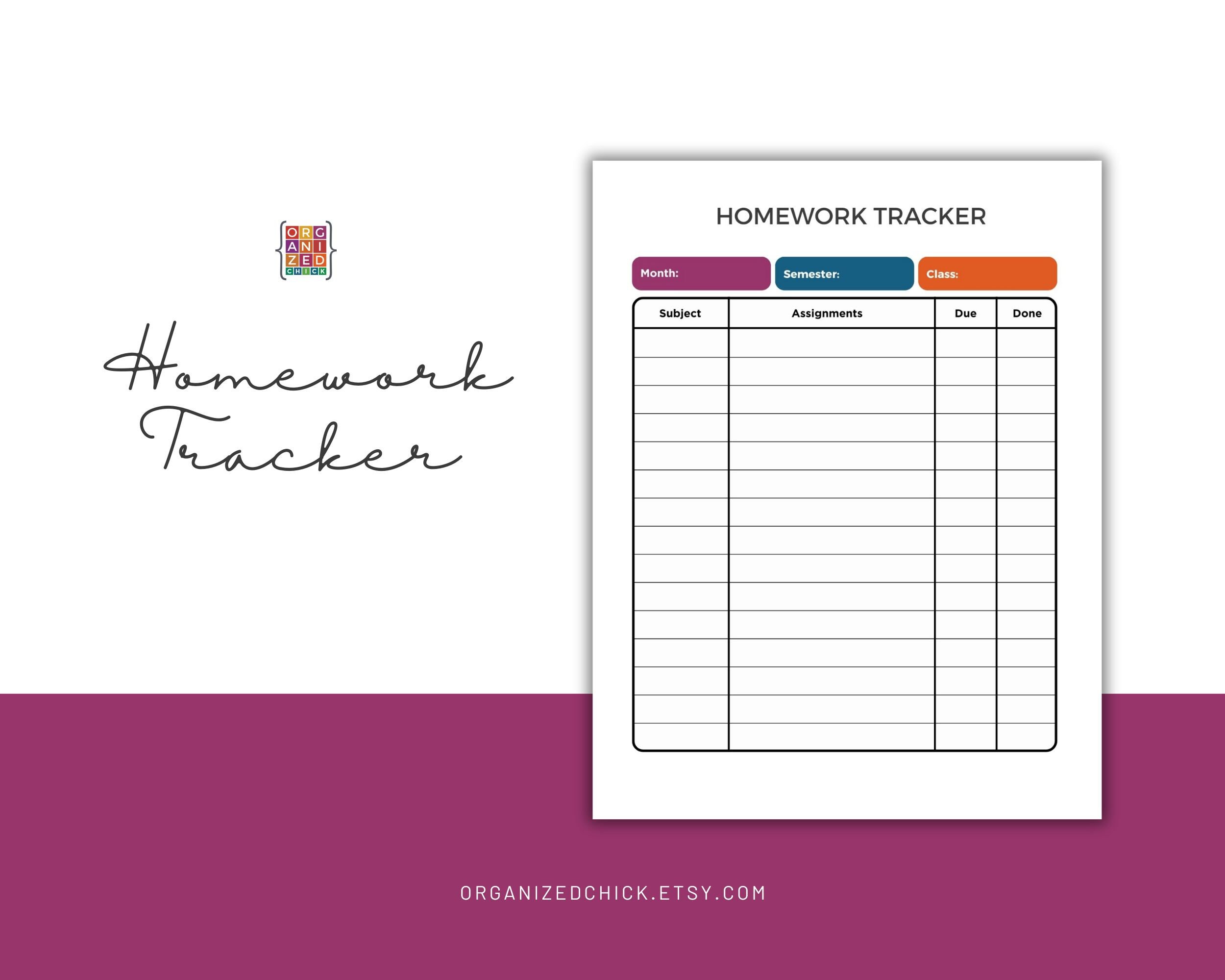 Printable Student Planner Bundle Homework Tracker Monthly Planner ...