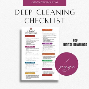 Deep Cleaning Checklist | Digital Download | PDF - Etsy