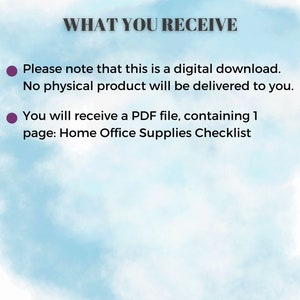 Printable Home Office Supplies Checklist | Digital Download | PDF ...