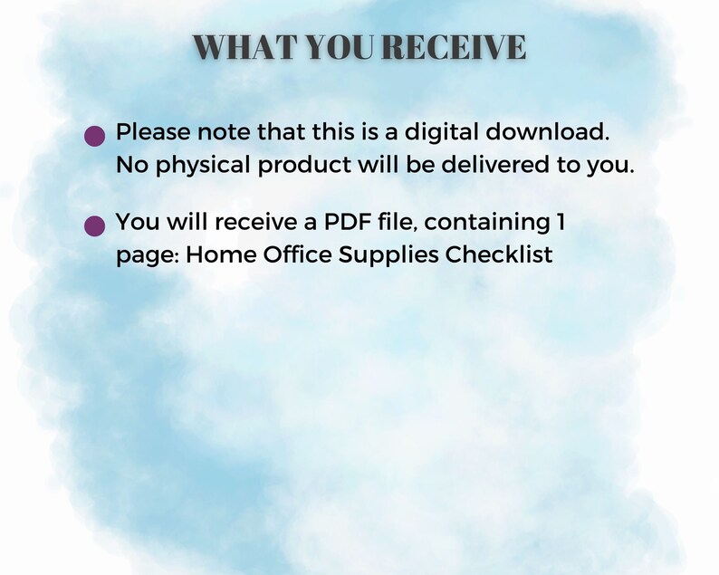 Printable Home Office Supplies Checklist | Digital Download | PDF ...