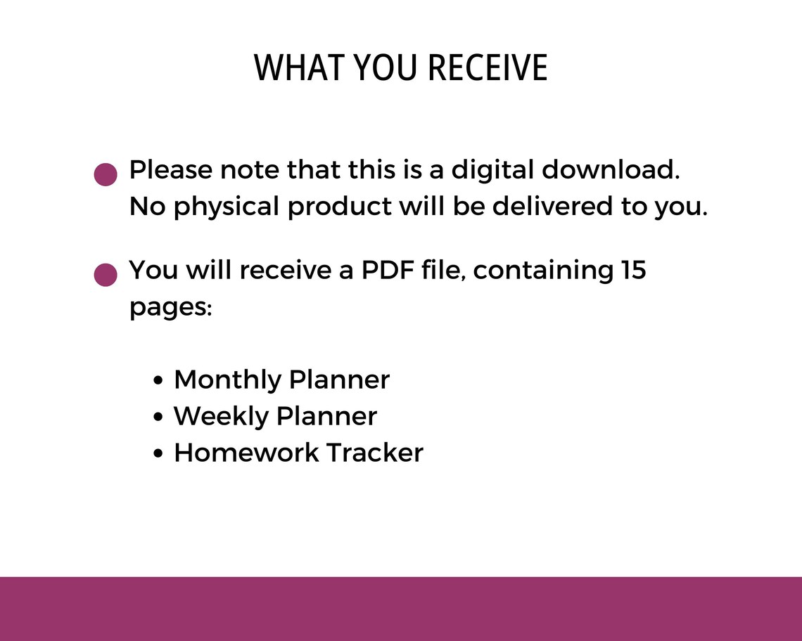 Printable Student Planner Bundle Homework Tracker Monthly Planner ...