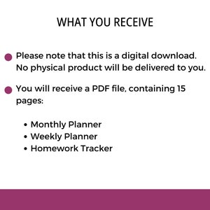 Printable Student Planner Bundle | Homework Tracker | Monthly Planner ...