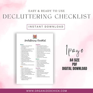 Decluttering Checklist | Digital Download | Printable | PDF - Etsy