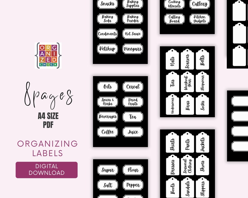 Organizing Labels | Digital Download | Printable | PDF - Etsy