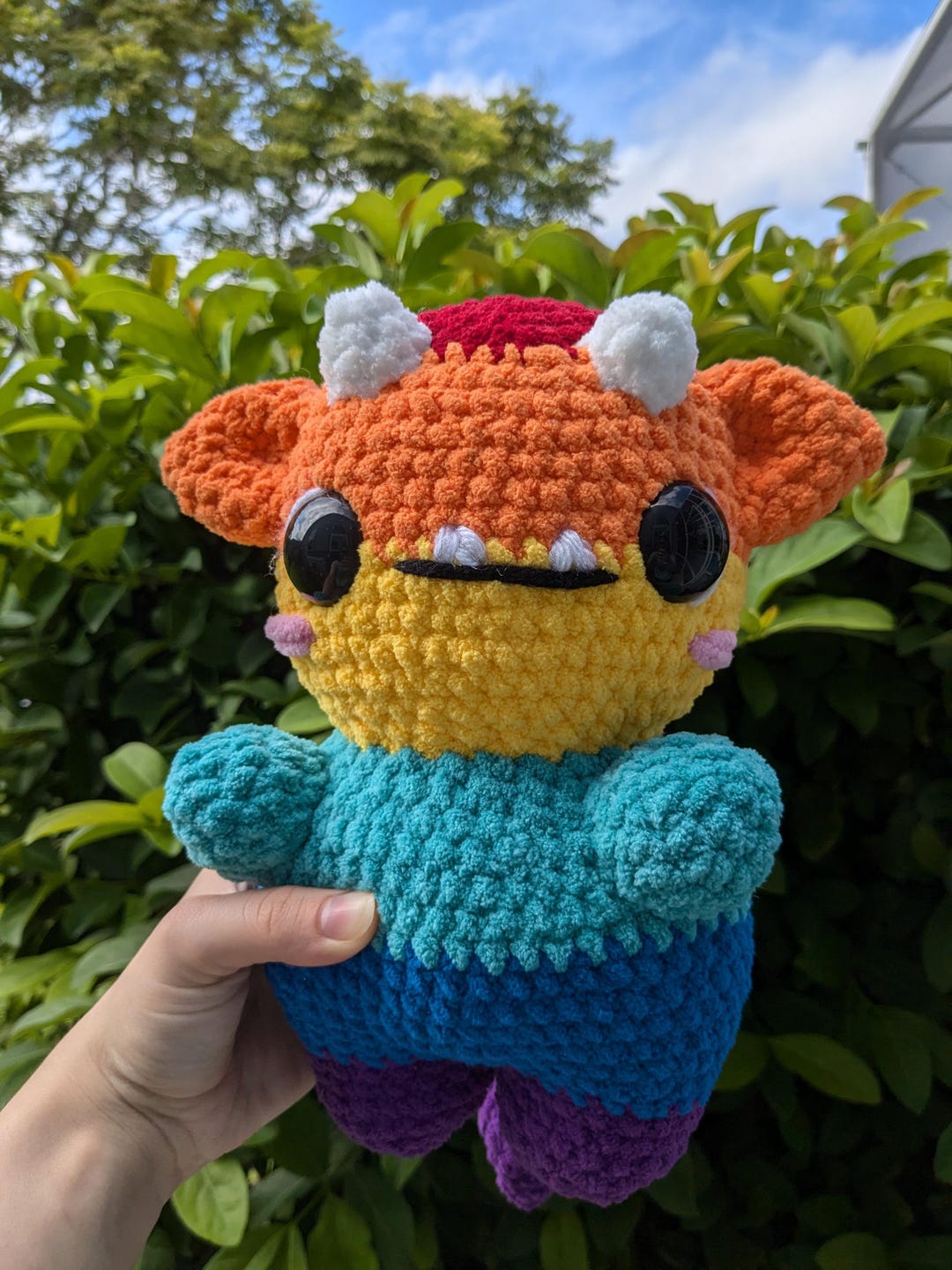 Rainbow Devil Monster Crochet Plush - Etsy