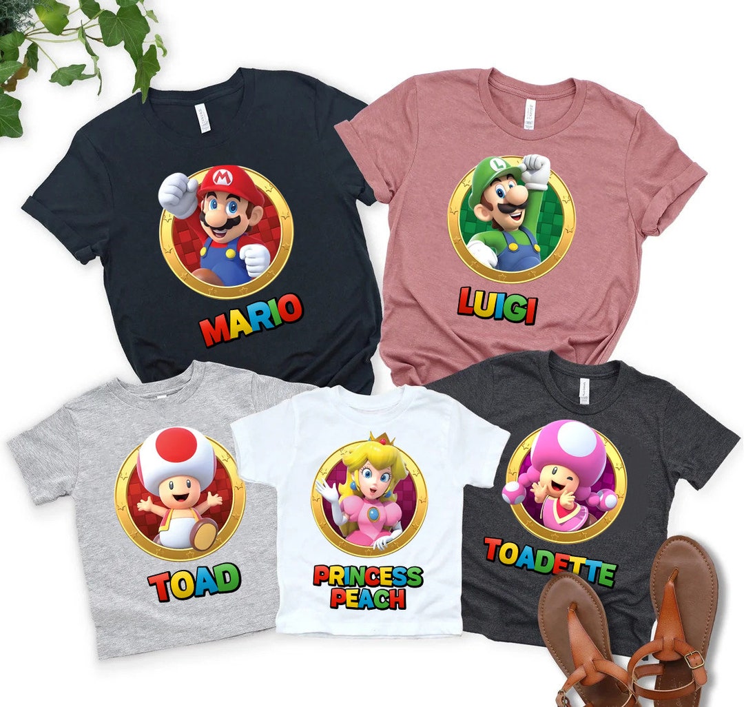 Personalized Super Mario Shirt Mario and Friend Matching - Etsy