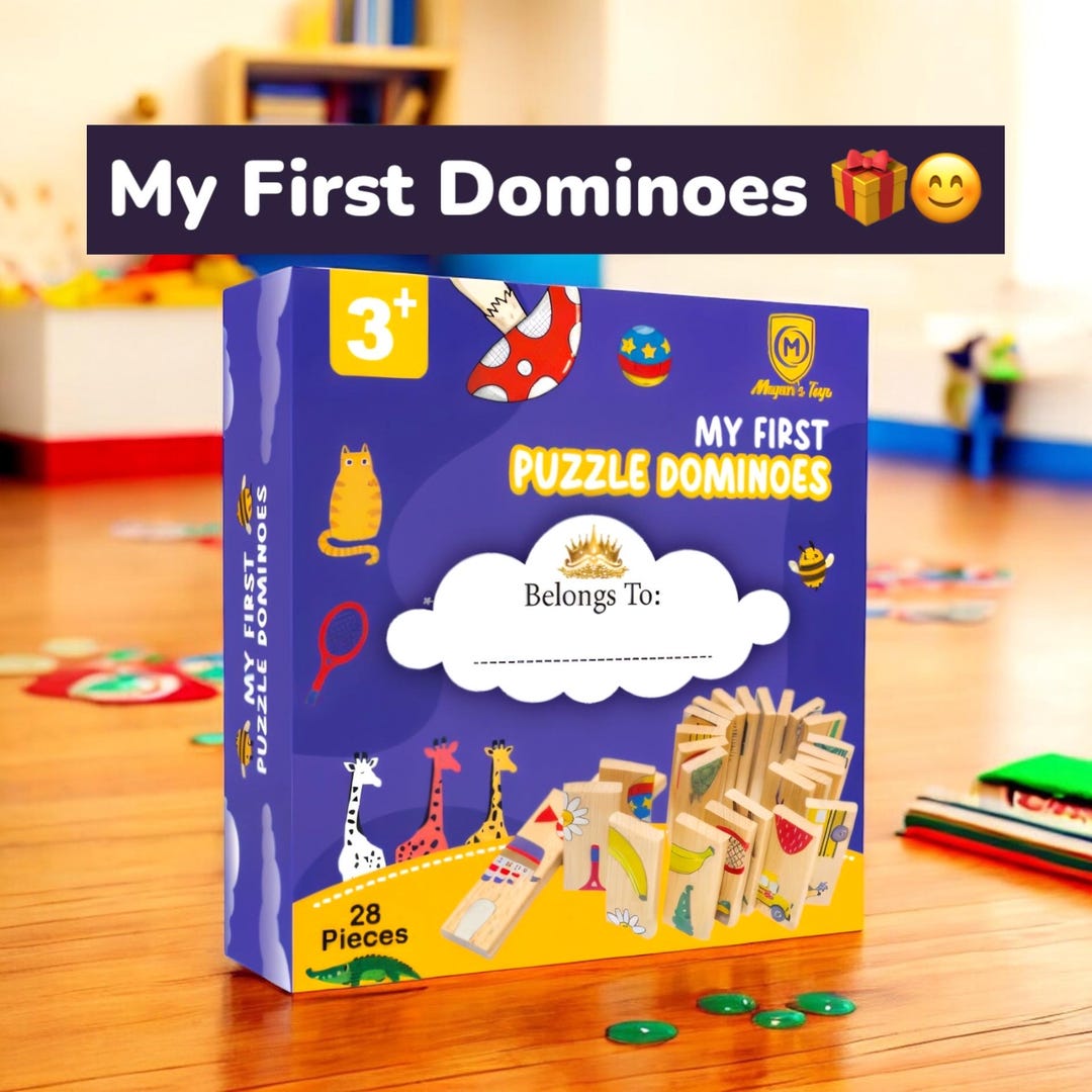 My First Dominoes - Wooden Matching Game for Toddlers - Montessori ...