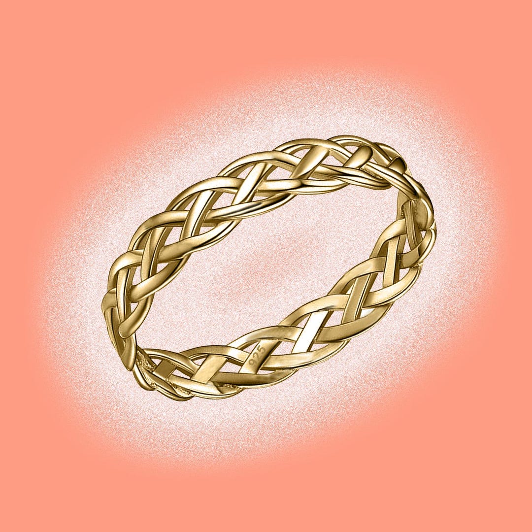 4mm Wide Celtic Knot Band Ring, Celtic Eternity Ring, Valentine's Day ...