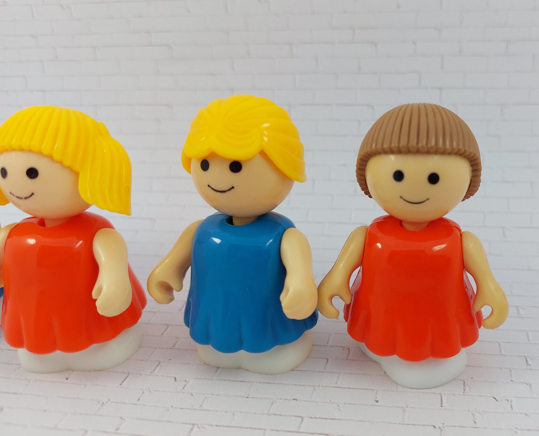 Vintage Playskool Lil Playmates-set of 4-red and Blue Shirts-brown and ...