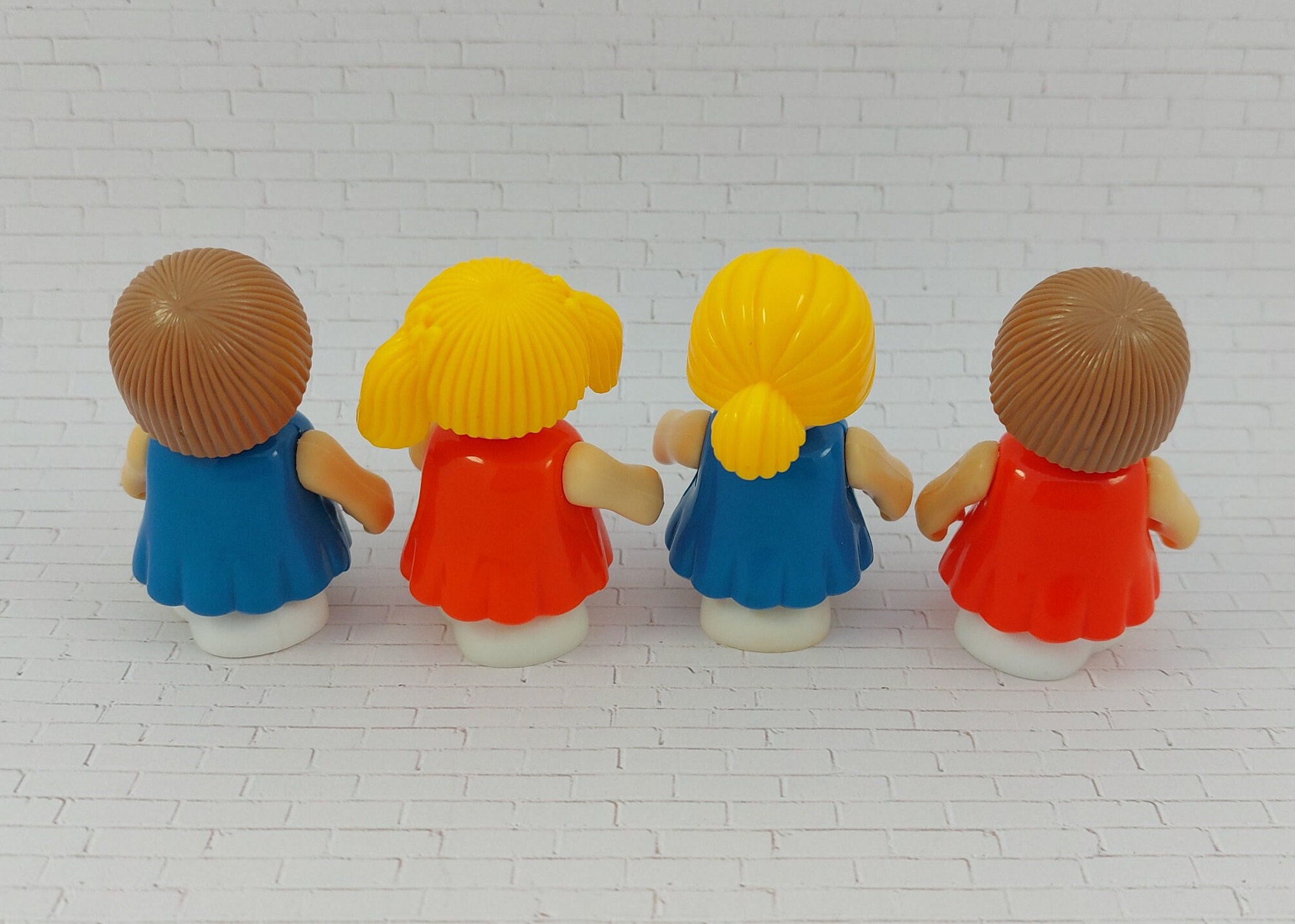 Vintage Playskool Lil Playmates-set of 4-red and Blue Shirts-brown and ...