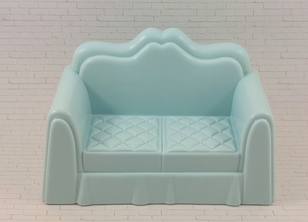 1990s Playskool Dollhouse Blue Couch-love Seat-victorian Style-living ...