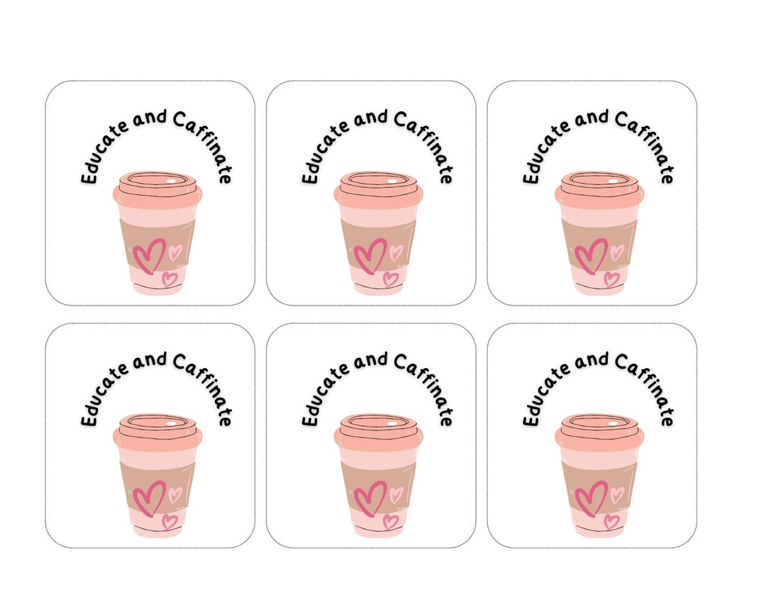 Teacher Coffee Tag, Education Tag, Educate and Caffinate Tag, Teacher ...