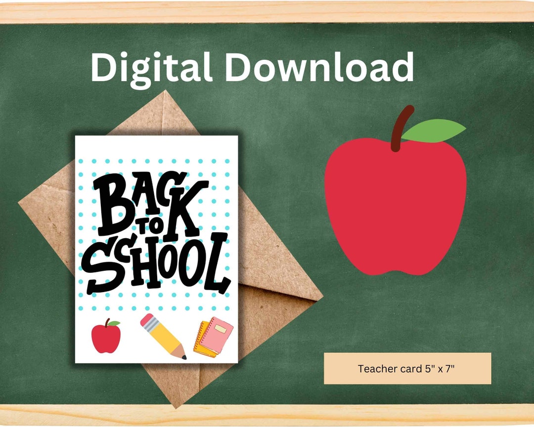 Back to School Teacher Card, Printable Gift (PDF) - Etsy
