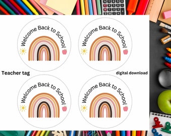 Happy First Day of School Tag, Back to School Gift Tag, Printable Back ...