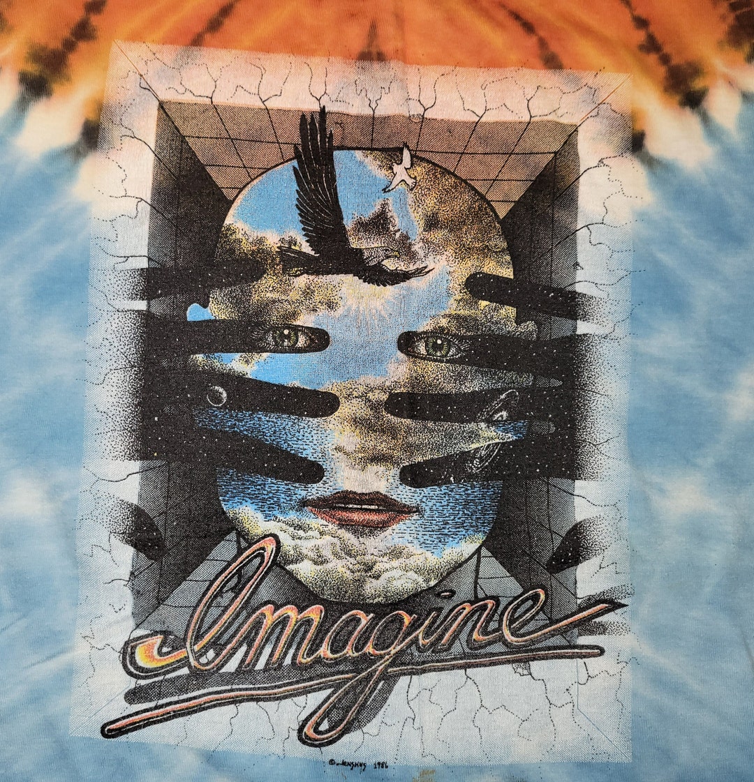 XL 1986 Symmetria Imagine Tie-dye Shirt | Distressed Vintage 80s ...