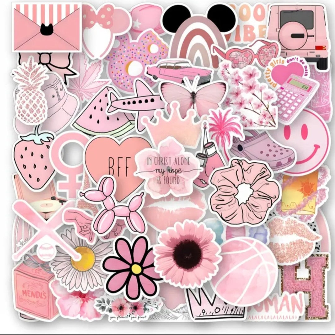 Pink Girlie Sticker Pack 48 Pieces - Etsy