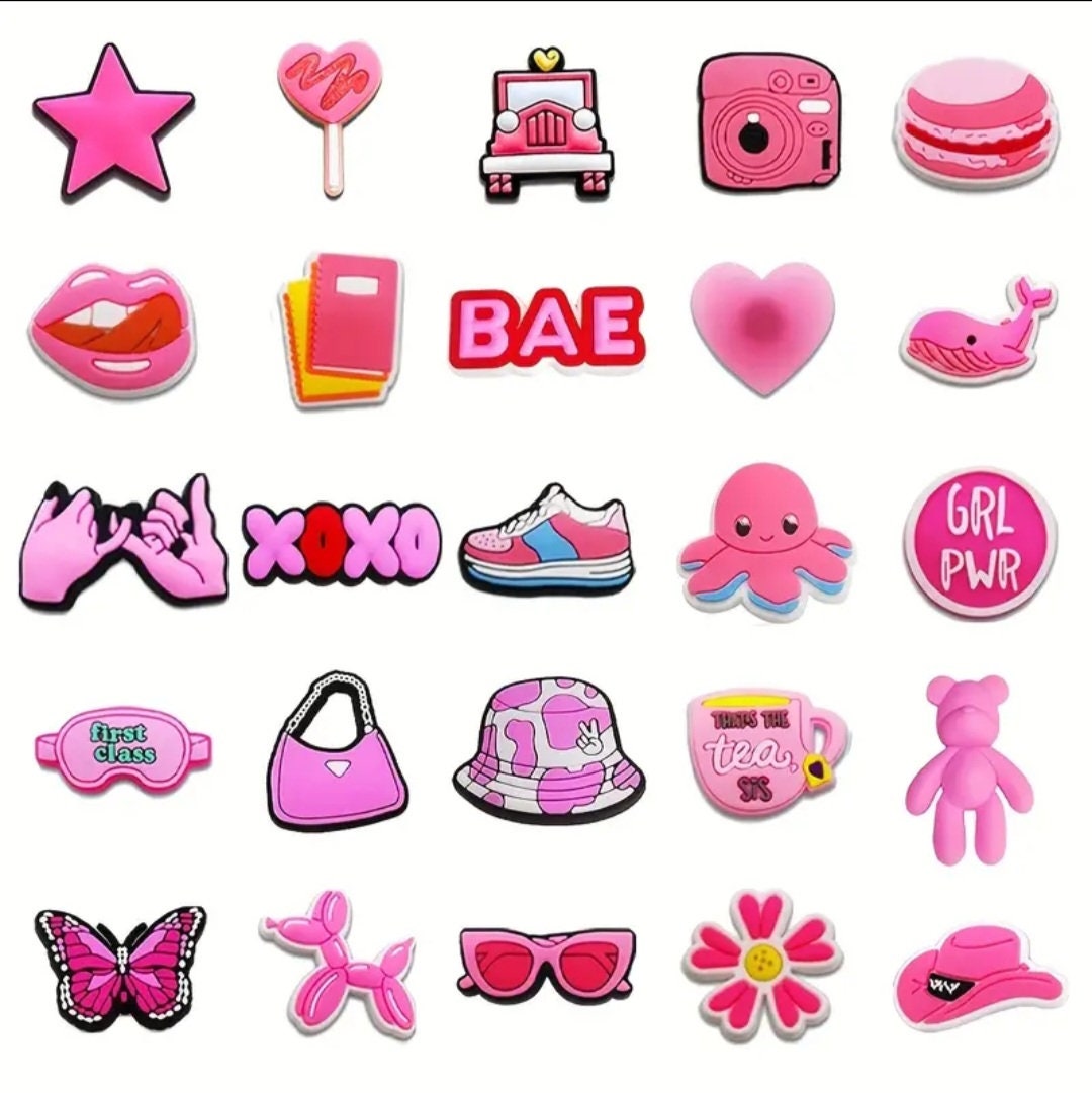 12 Pack Mixed Pink Croc Charms - Etsy
