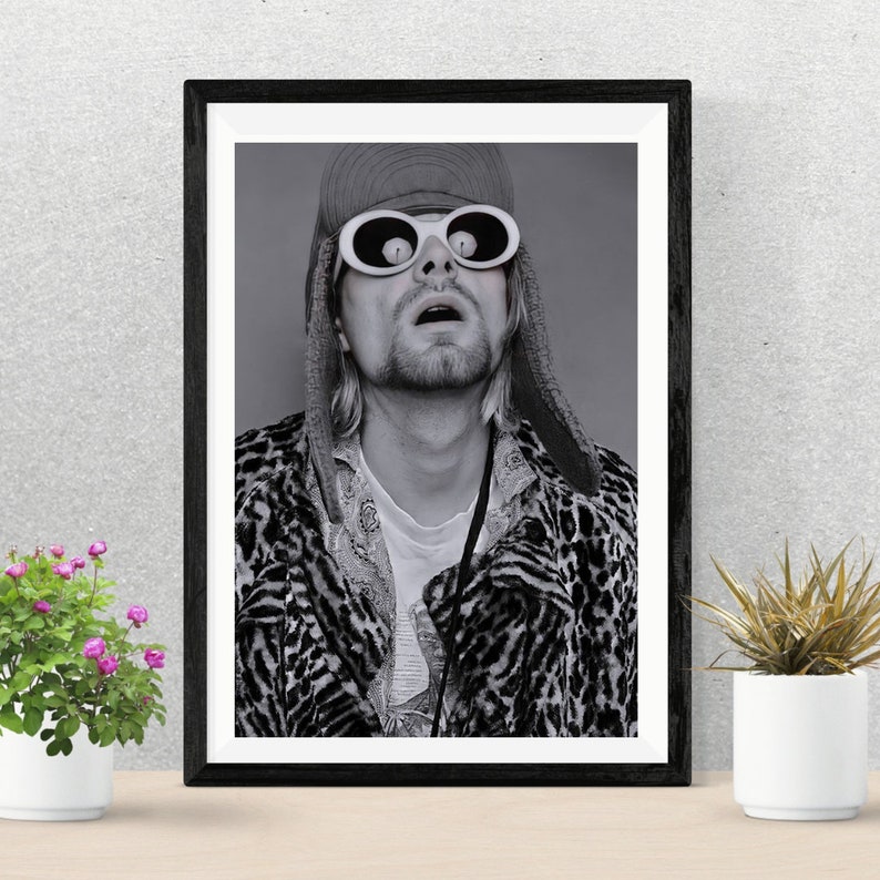 KURT COBAIN POSTER | Nirvana Poster Tribute | Kurt Cobain Walk Art ...